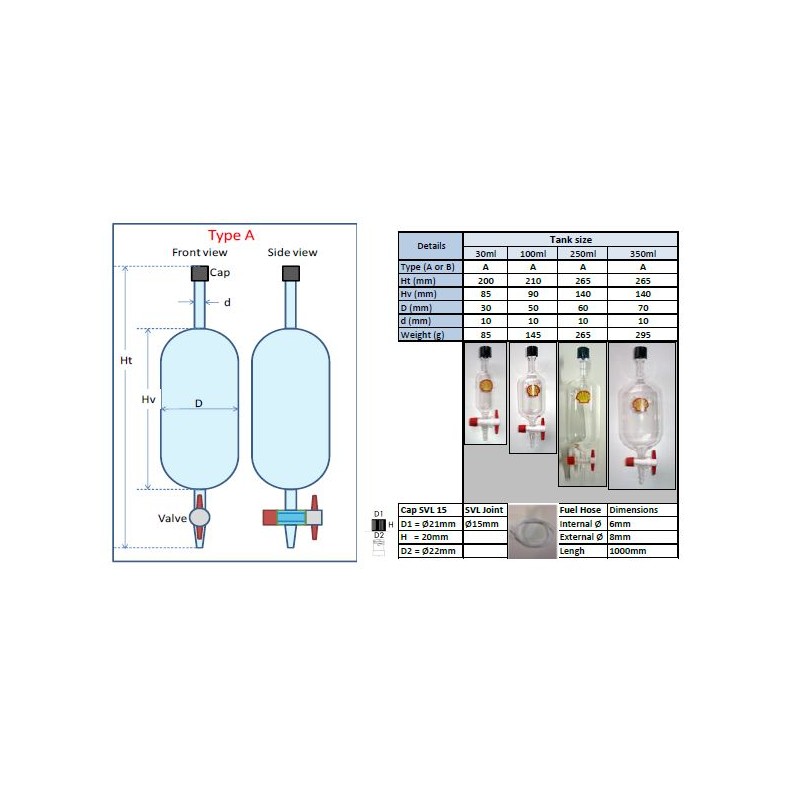 Glass Tank 100ml - HS Code:701790 - Origin France